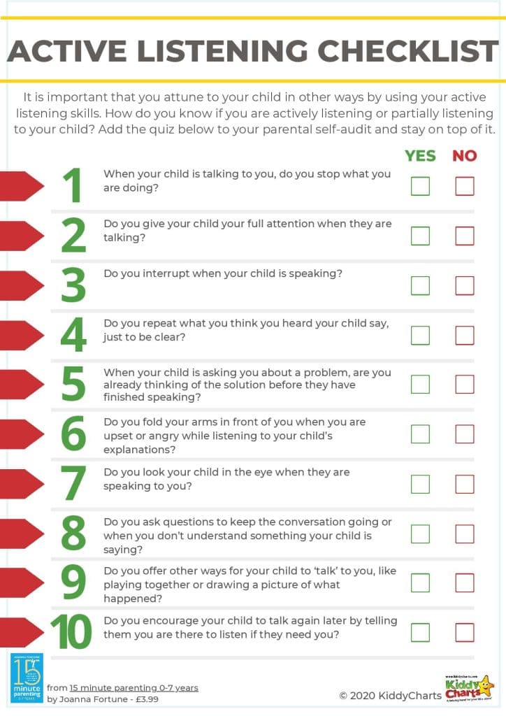 How to Be An Active Listener for your Kids - kiddycharts.com
